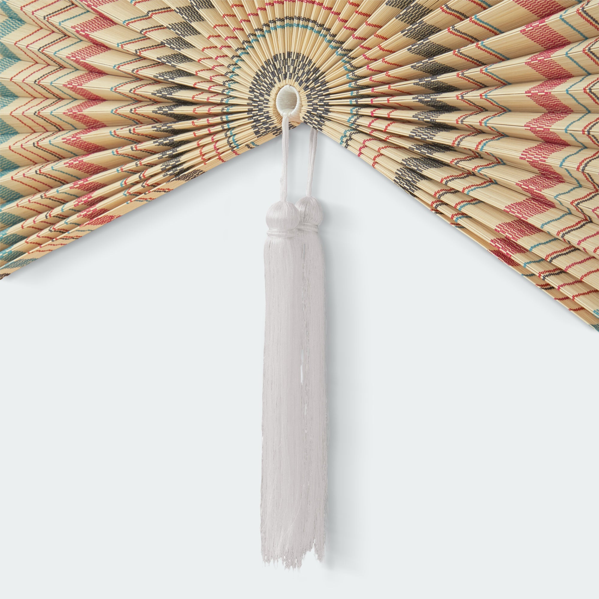 Colorful Stripe Bamboo Folding Fan Wall Decor - Artera Home