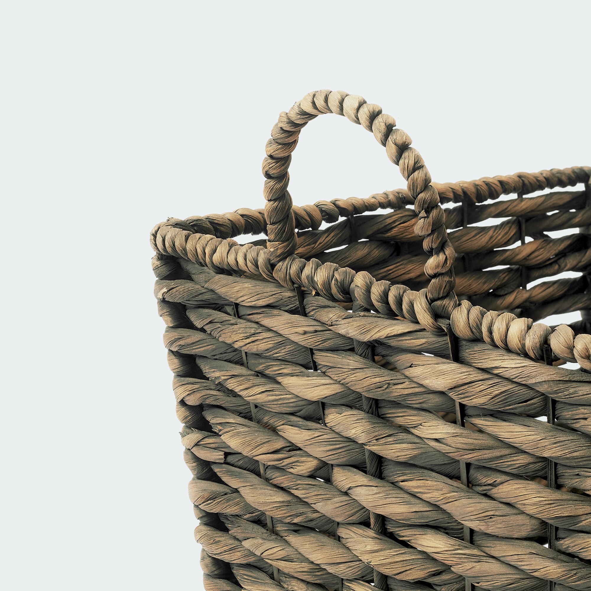 Dark Cube Large Storage Basket Set of 3 with Handles - Artera Home