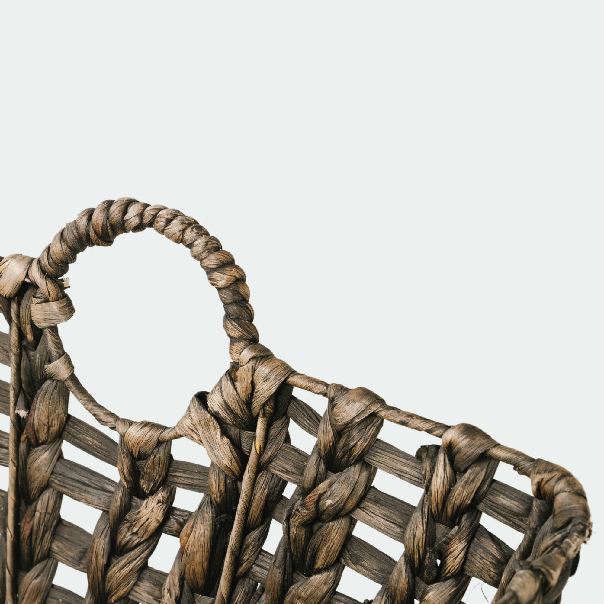 Dark Brown Open-weave Basket Set of 3 with Handles - Artera Home