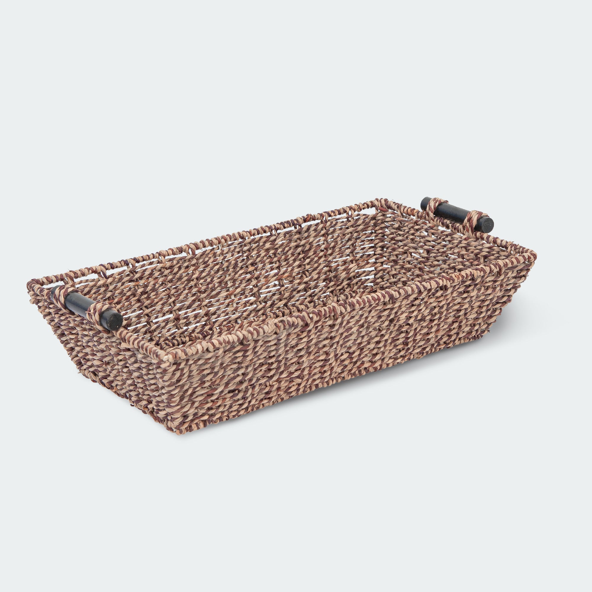 Long Wicker Storage Basket with Handles - Artera Home