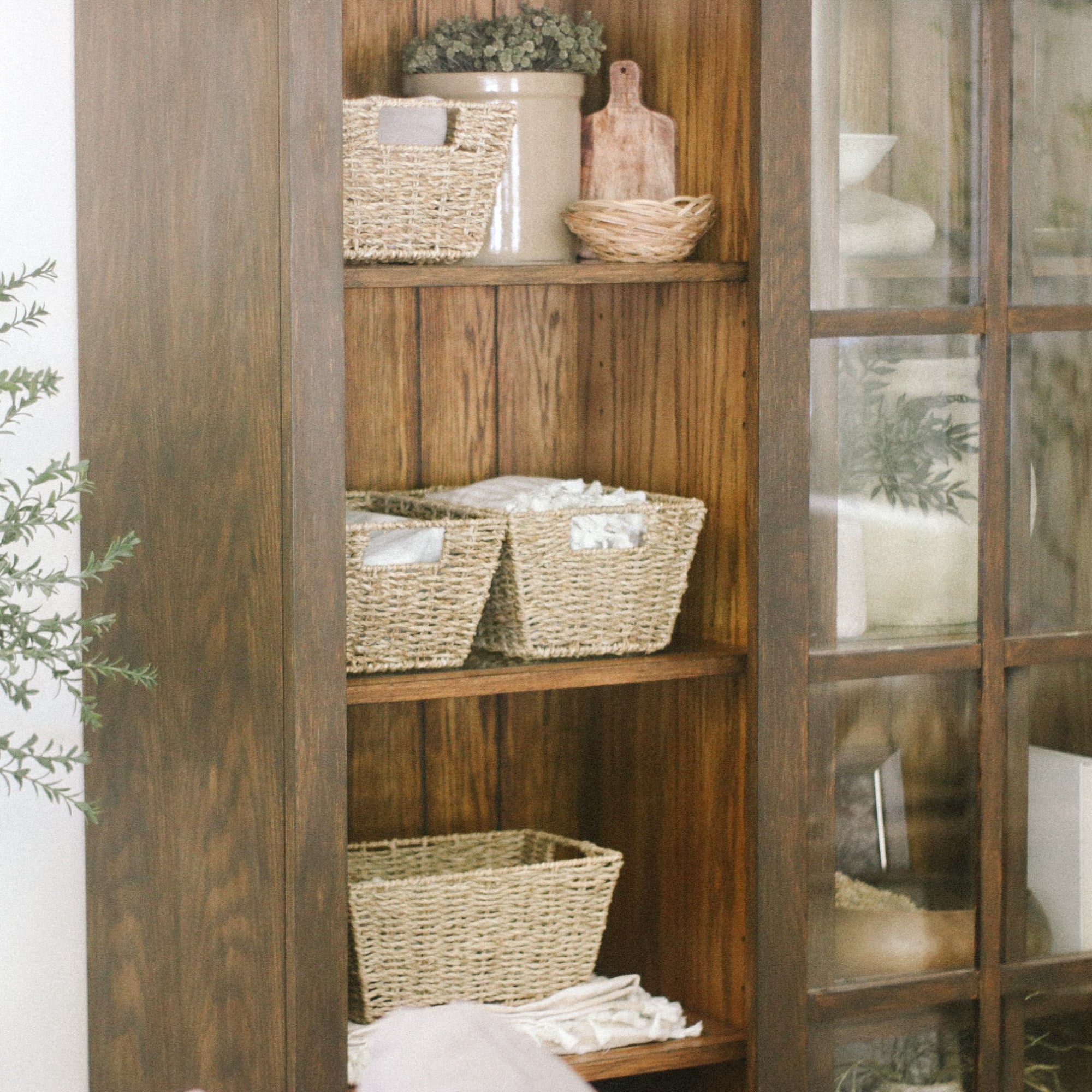 Twisted Rectangle Seagrass Wicker Storage Basket Set - Artera Home