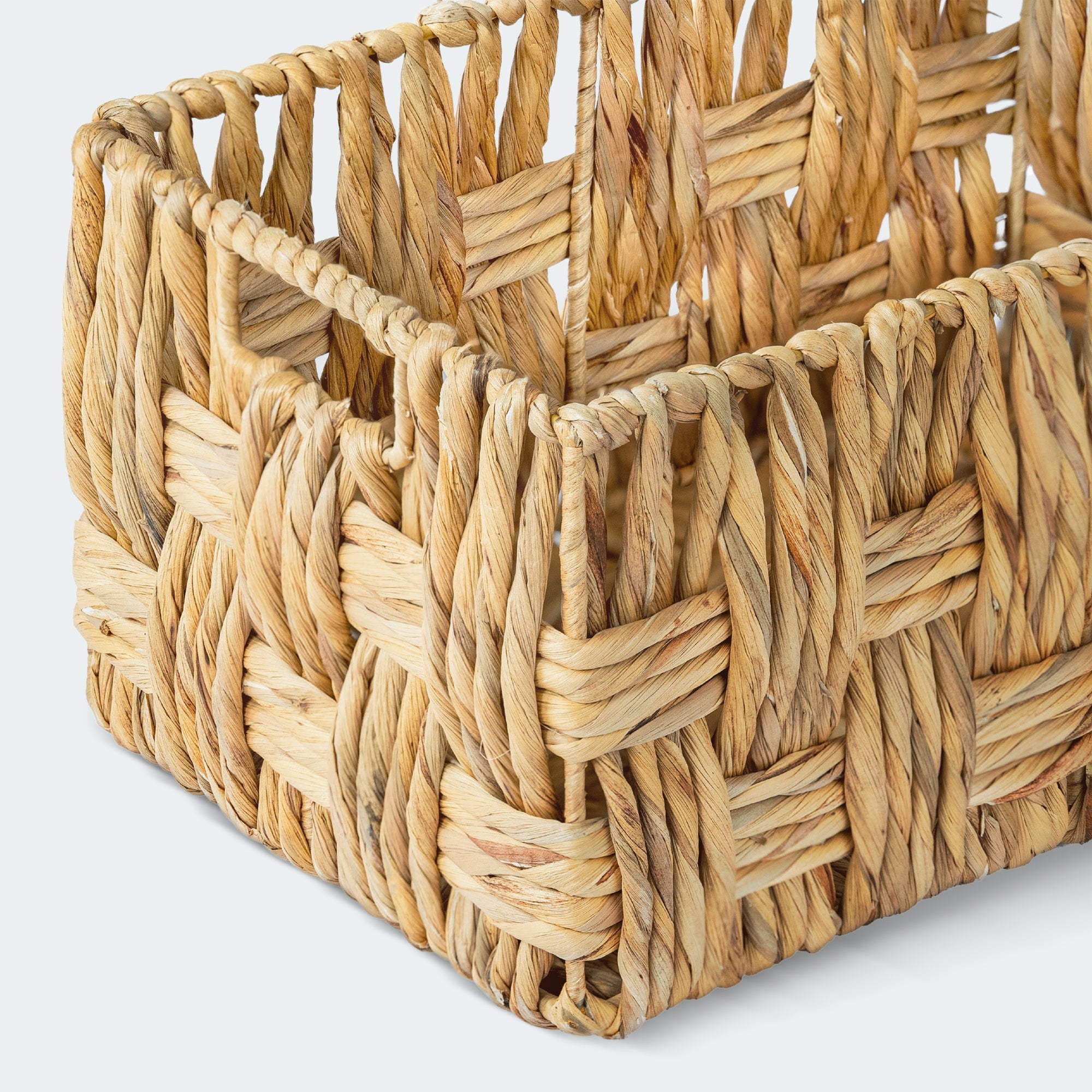 Twisted Rectangular Hyacinth Wicker Basket Set - Artera Hom – Artera Home